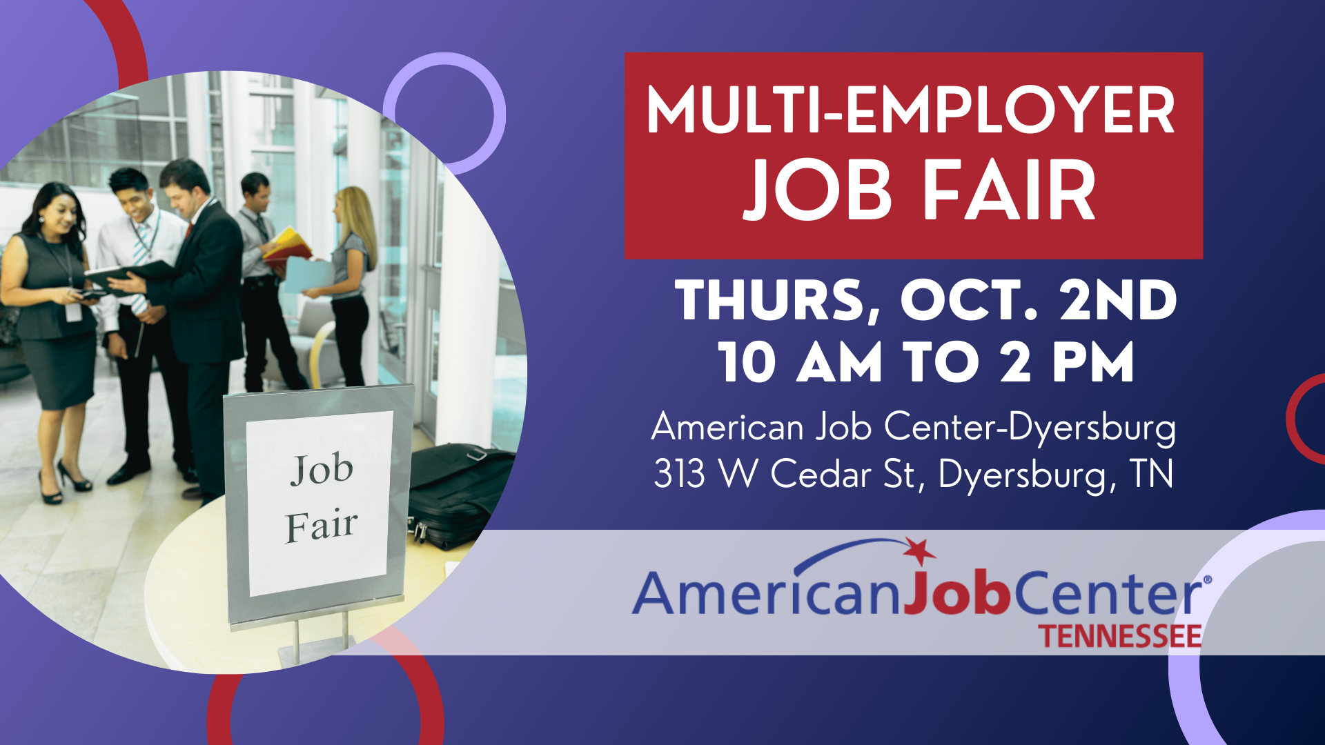 Multi-Employer Job Fair (Dyersburg) – Northwest and Southwest Tennessee